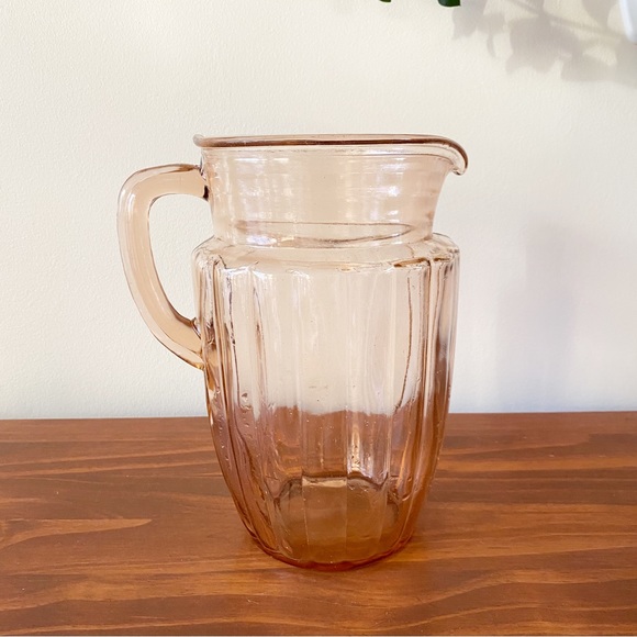 Vintage | Dining | Vintage Pink Glass Drink Pitcher | Poshmark